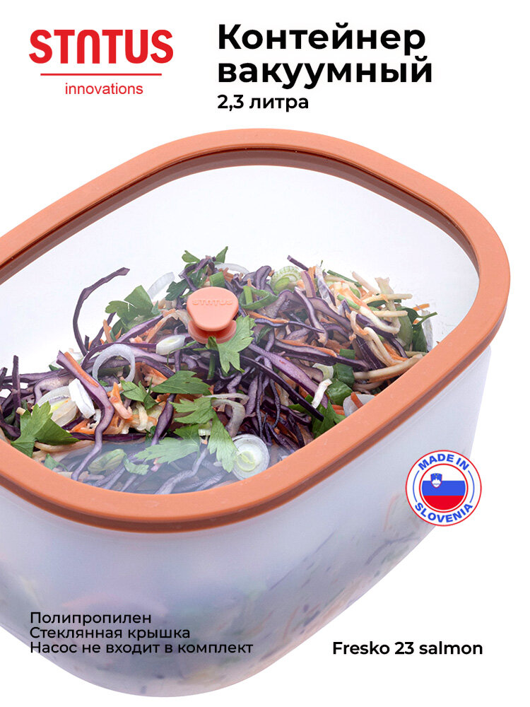 Контейнер для еды вакуумный Status Fresko 23 salmon