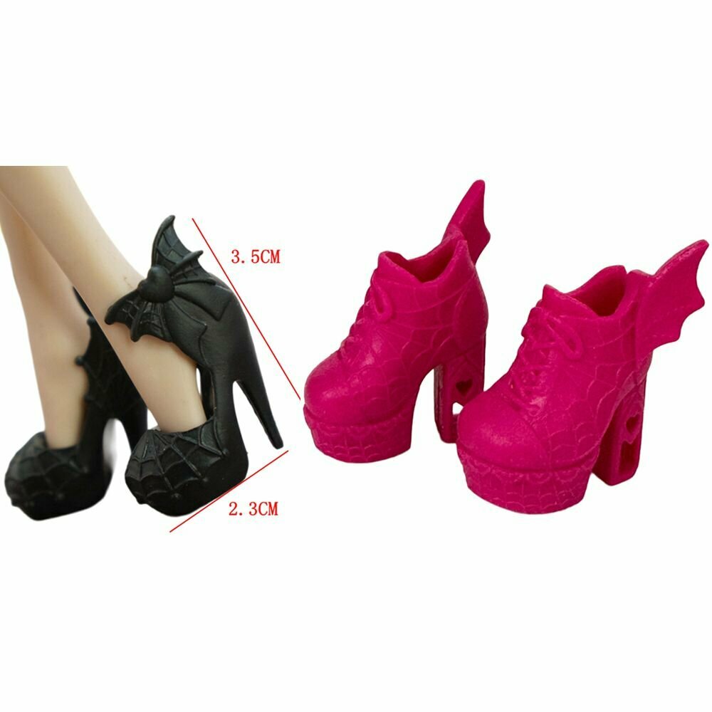 2 Пары кукольных туфель Monster High, 1/6 Кукольных туфель на высоком каблуке