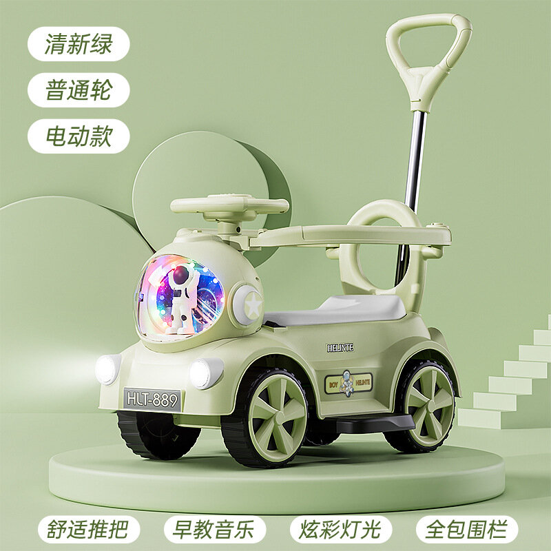 Детский электромобиль для детей 1-6 лет, четырехколесный электросамокат в стиле космонавта, детская игрушка-каталка с поворотным механизмом, тележка.