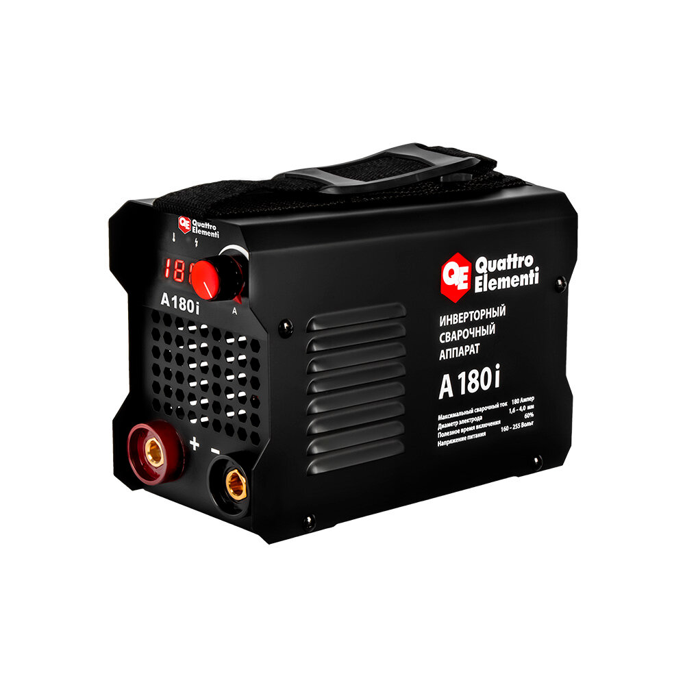 Аппарат электродной сварки QUATTRO ELEMENTI A 180i 180 А электроды до 4.0 мм дисплей 922-586 шт