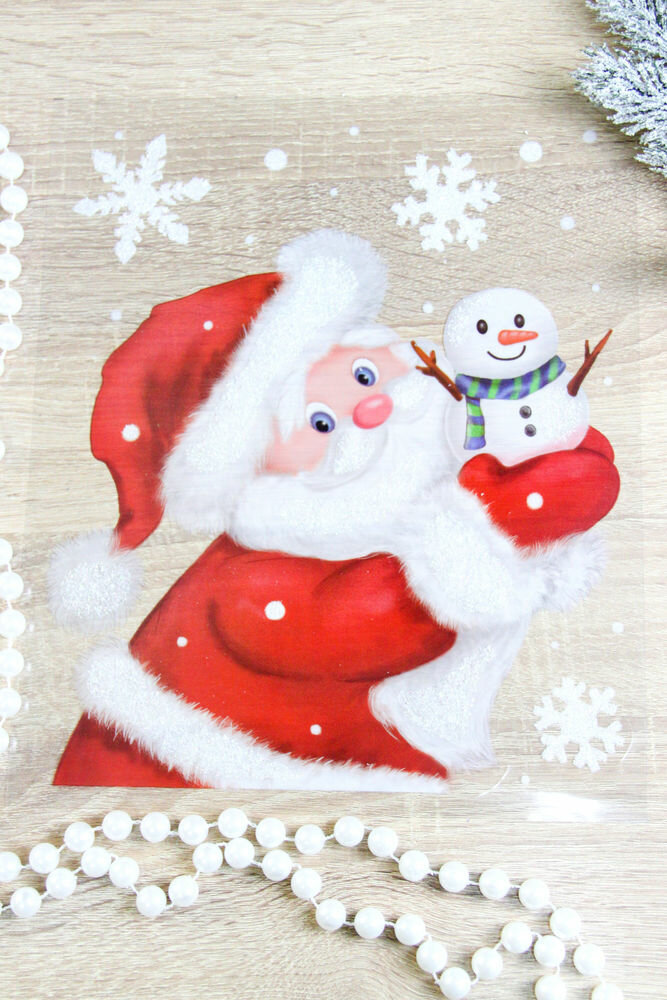 Новогодняя наклейка на окно будущее УЖЕ здесь: король снеговиков, 29х35 см, Peha Magic RD-61100