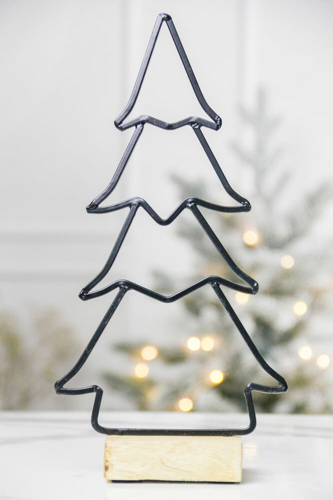 Декоративная настольная ёлка норти, металл, дерево, 27 см, Kaemingk 381018