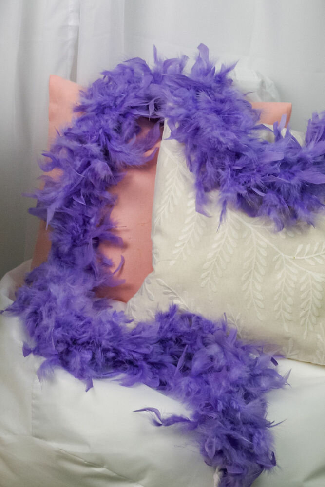 Гирлянда БОА из перьев, 184 см, цвет: лавандовый, Kaemingk 634984