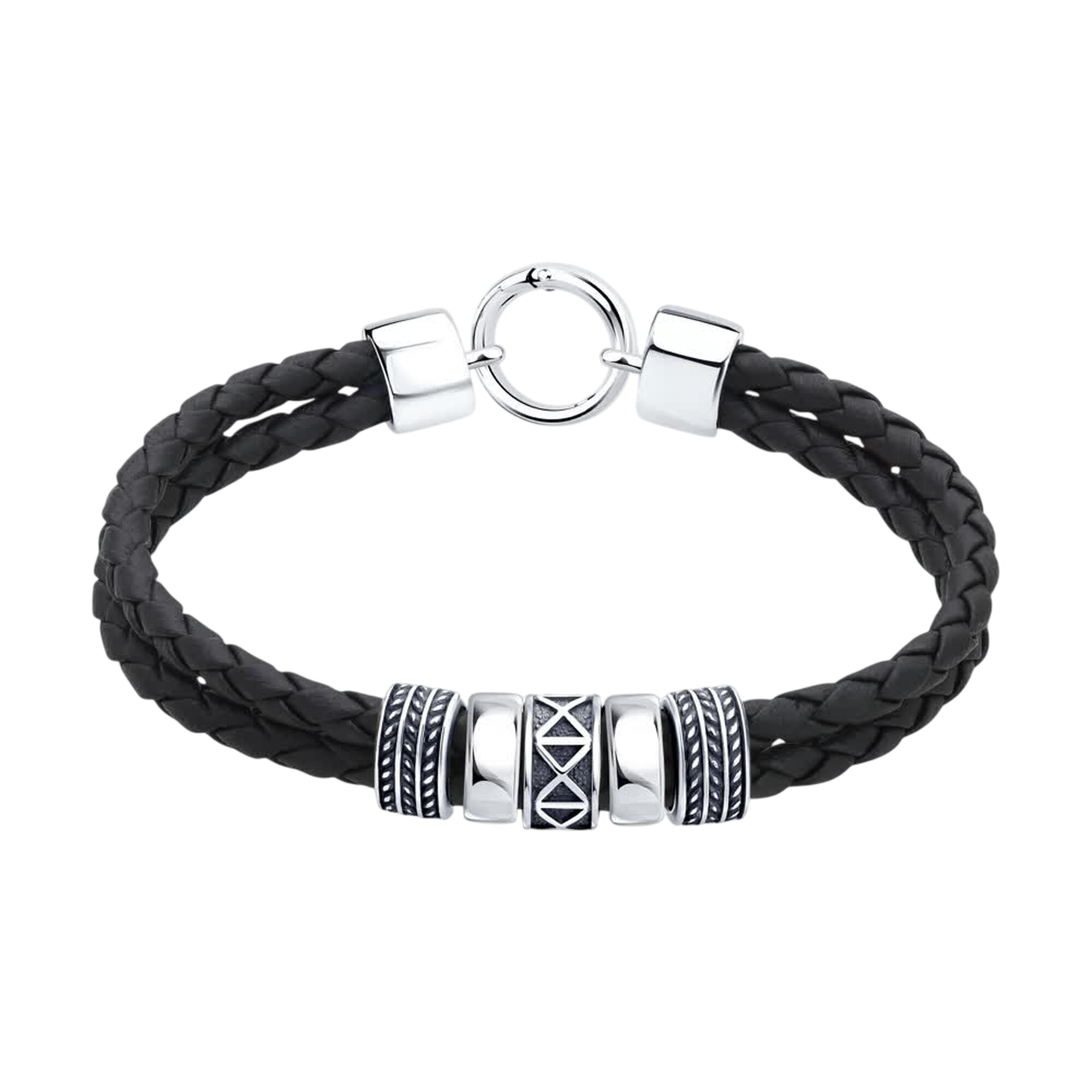 Браслет, серебро, 925 проба, чернение