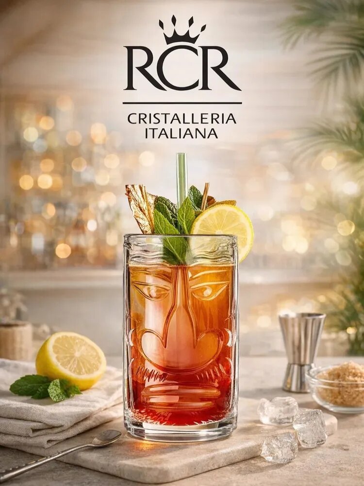 Бокал, стакан тики прозрачный "Sardinia" RCR Luxion 1 шт, 450 мл. Хрустальное стекло, для коктейлей, сока, воды, бара. Италия