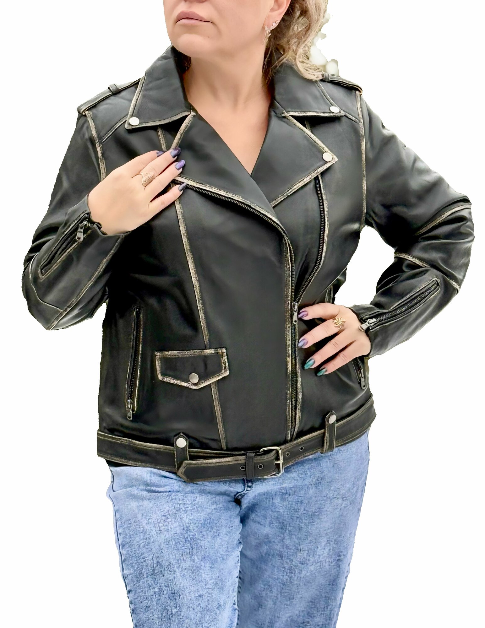 Куртка кожаная  Весна-лето 2025