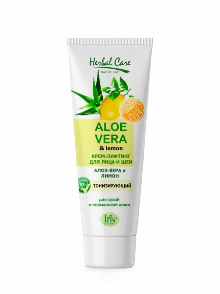 IRIS Herbal Сare Крем-лифтинг для лица и шеи алоэ-вера и лимон 100 мл