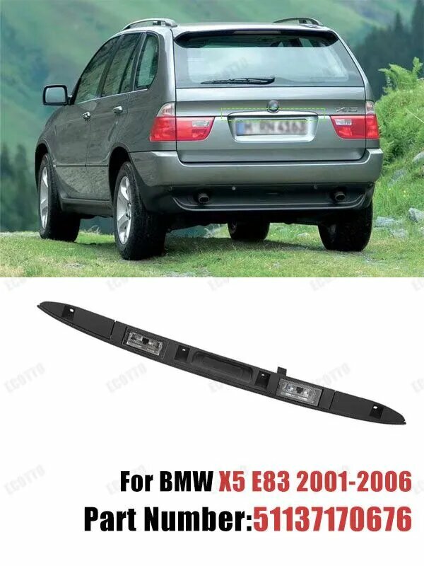 Karveum Задний фонарь автомобильный, светодиодный, для BMW X5 E53 2001-2006, OEM 51137170676, с кнопкой ключа, черный