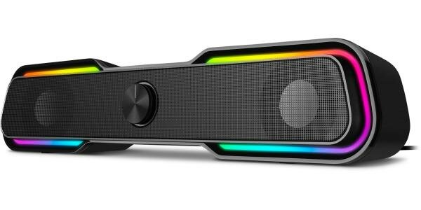 Колонки Sven 450 2.0 чёрные (2x5W, Bluetooth, RGB-подсветка)