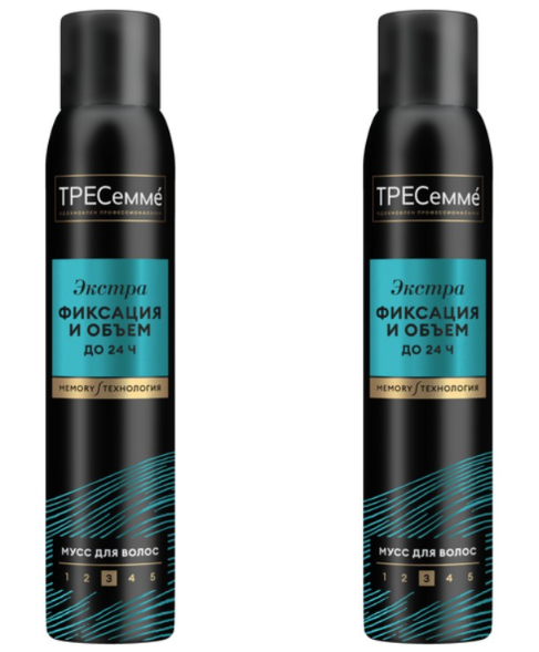 Тресемме Мусс для укладки волос, Экстра фиксация BEAUTY-FULL VOLUME, 200мл, 2 уп