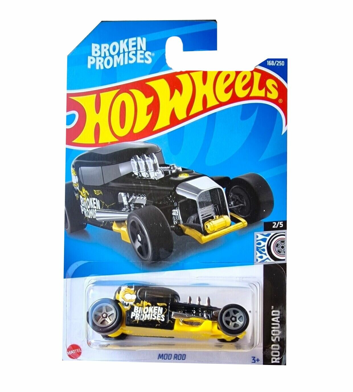 Машинка базовая Hot Wheels Mod Rod Broken Promises черный-желтый