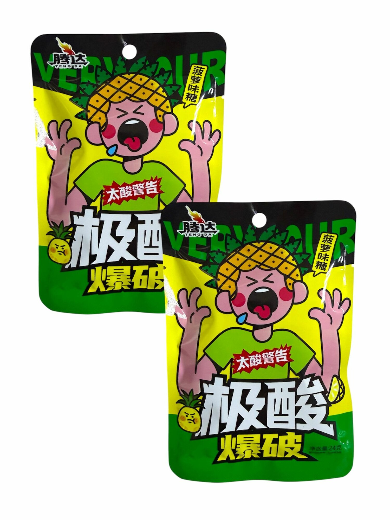 TENG DA Кислые конфеты со вкусом ананаса 2 шт х 24 гр