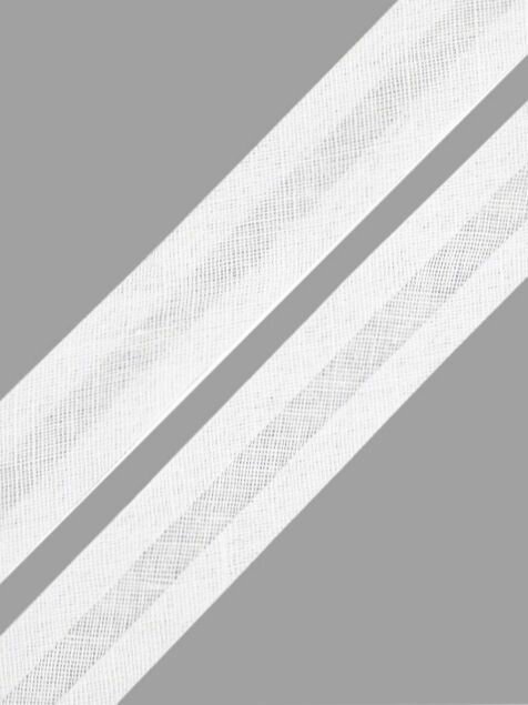 Косая бейка для шитья 100 % х/б шир.15 мм цв. белый № 001 ( 10 м )