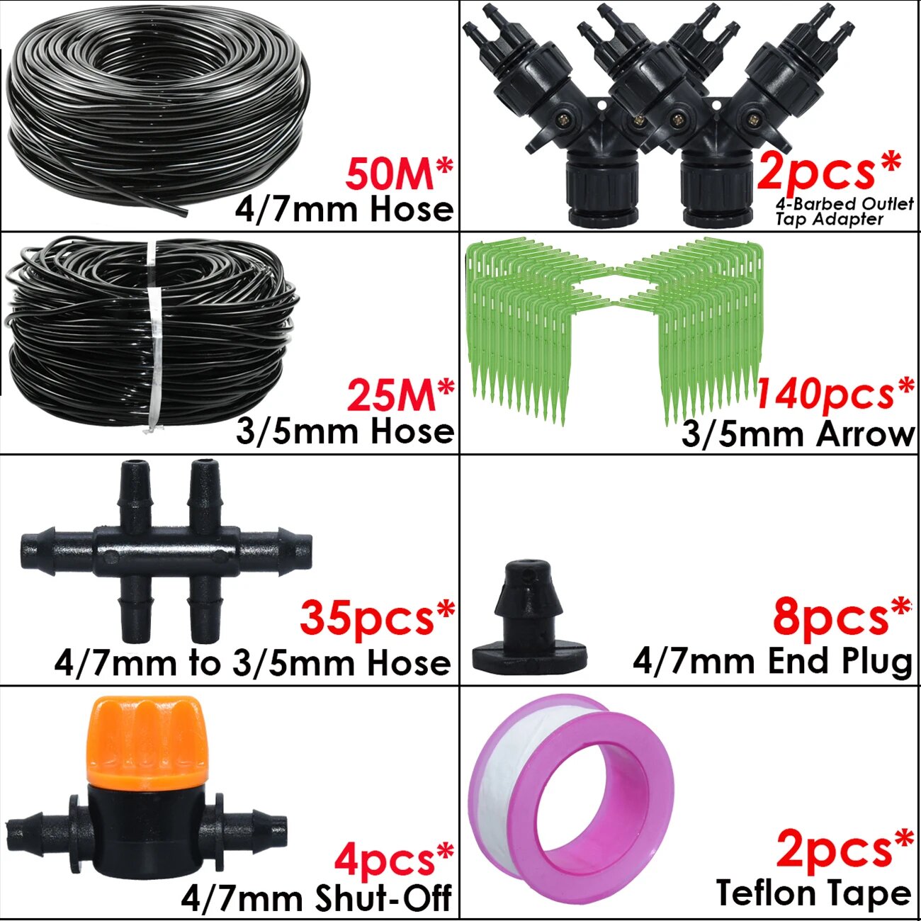 KESLA комплект капельного полива 50м KSL01-KIT357-50M