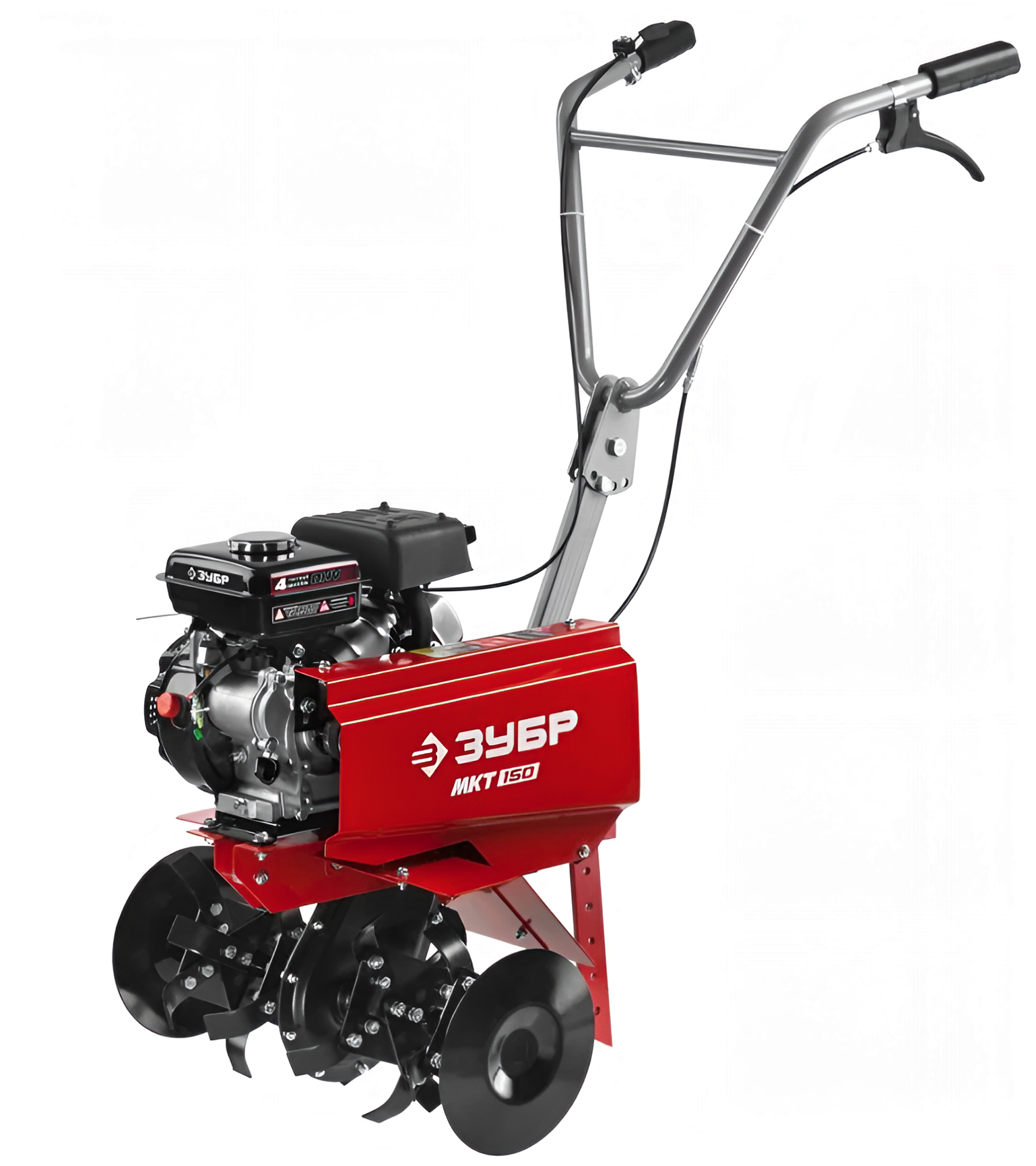 Культиватор бензиновый ЗУБР МКТ-150, регулируемый руль, красный