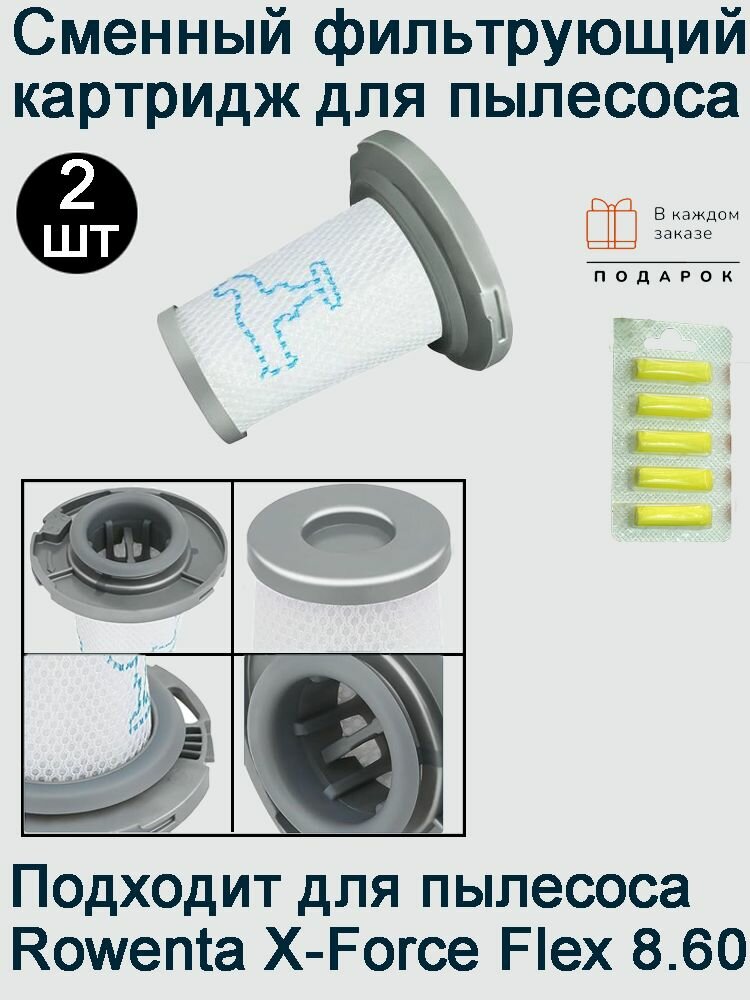Сменный фильтр-картридж ZR009006 для пылесоса Rowenta X-Force Flex 8.60, модель RH96