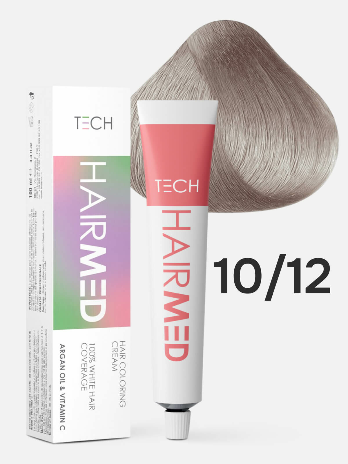Крем - краска для волос профессиональная Hairmed 10/12 Светлый блонд Пепельно-фиолетовый, 100 мл