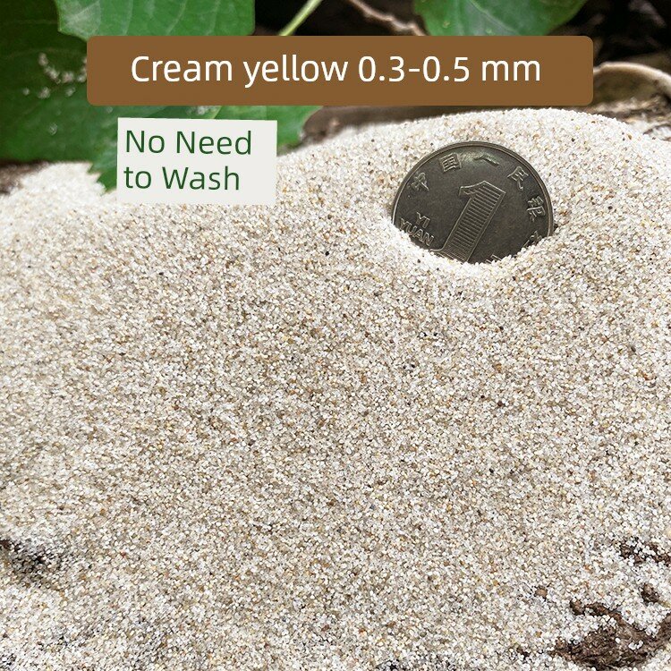 Сливочный желтый аквариумный песок, натуральный мелкий гравий для аквариумов, размер частиц 0.3-0.5 мм, пакет 5,0 кг