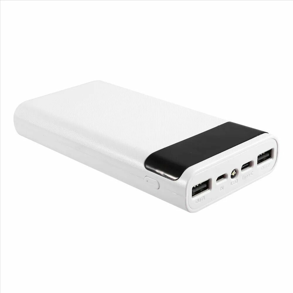 18650 Battery Power Bank Box 5V 2.1A LCD Display 20000MAh Power Board для 6X18650 Battery DIY Powerbank Case (белый)