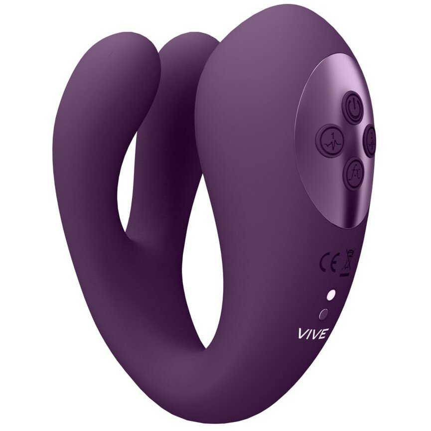 Вибромассажер Shots Media Yoko, клиторальный, тройной, с пульсацией, 10 скоростей