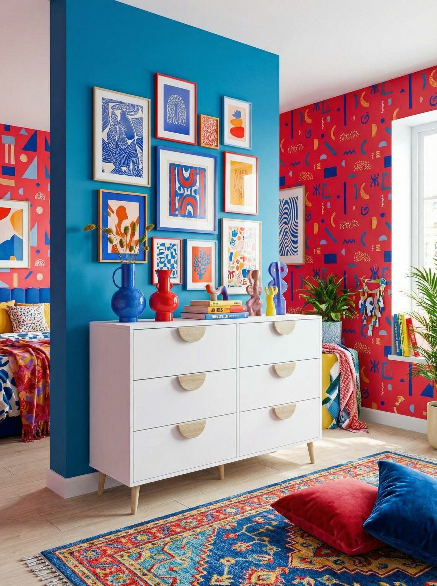 Комод белый 6 ящиков на ножках, современный комод в спальню, гостиную, прихожую, тумба под ТВ, ЛДСП Egger, стиль Модерн