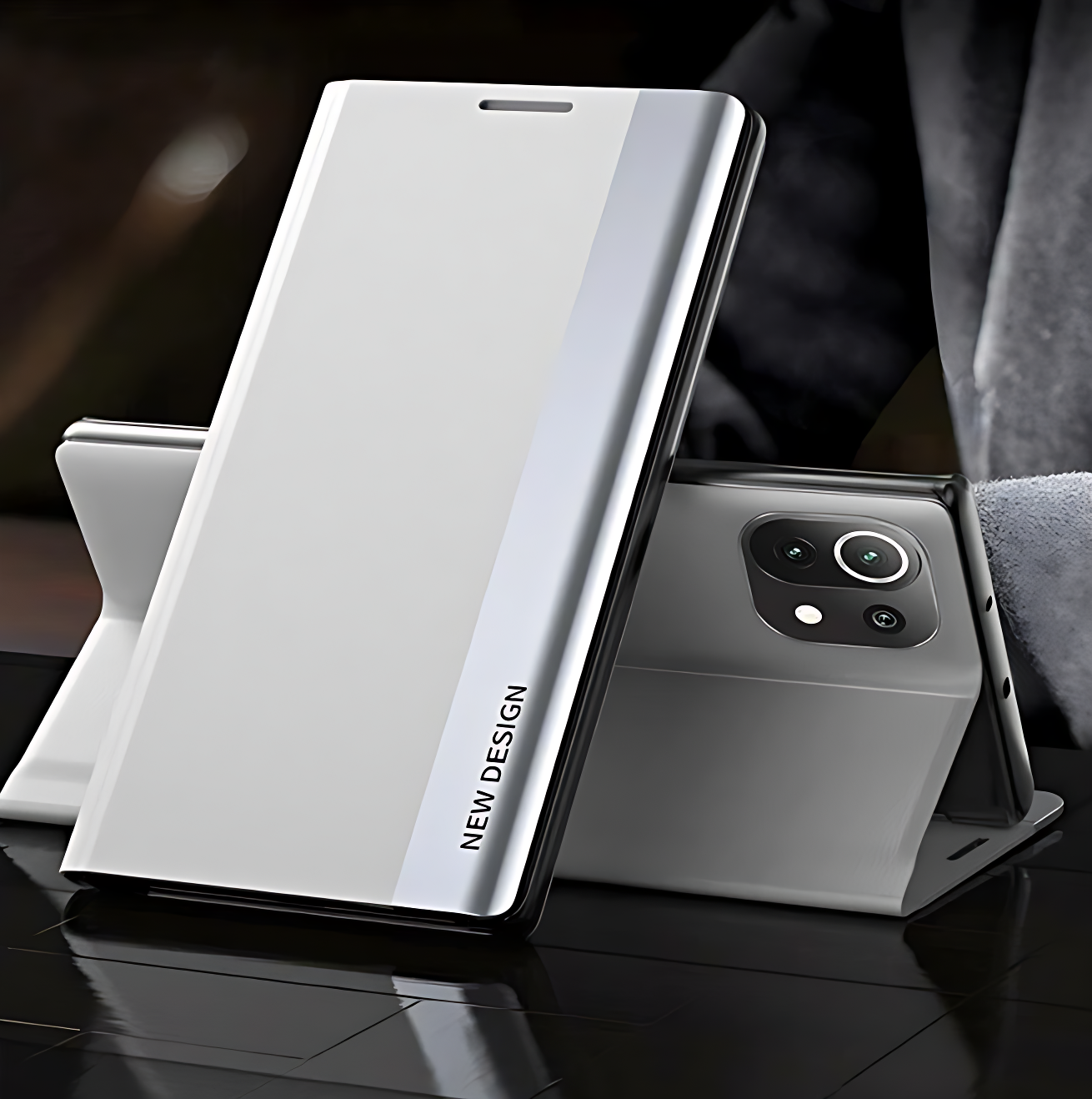 Чехол-книжка MyPads для iPhone 15 Plus из качественной водоотталкивающей импортной кожи магнитный, белый