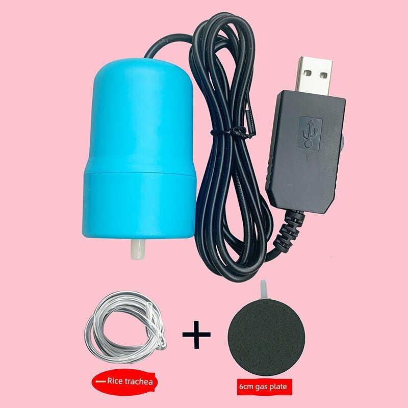 Регулируемая скорость USB-насос для аквариумов, синий цвет, в комплекте 6 см аэратора, портативный