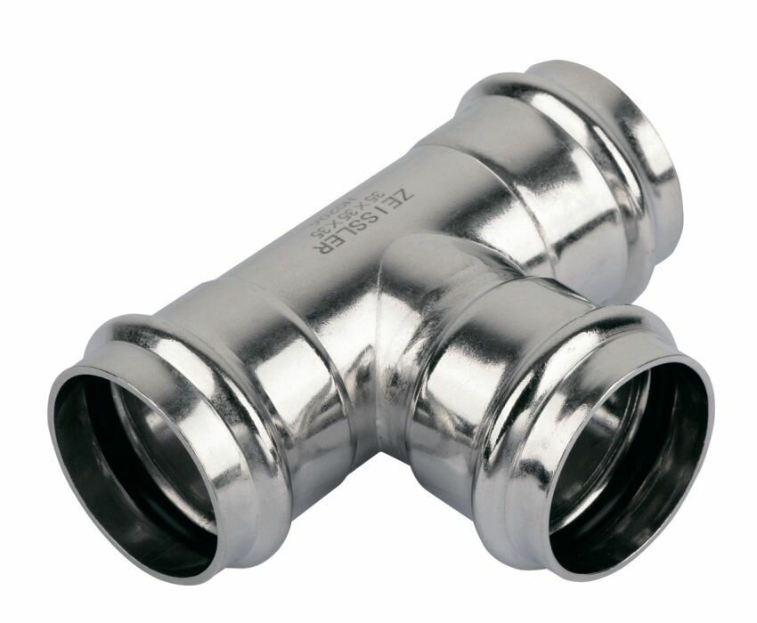 Трехраструбный пресс-тройник из нержавеющей стали 28*28*28mm TIM