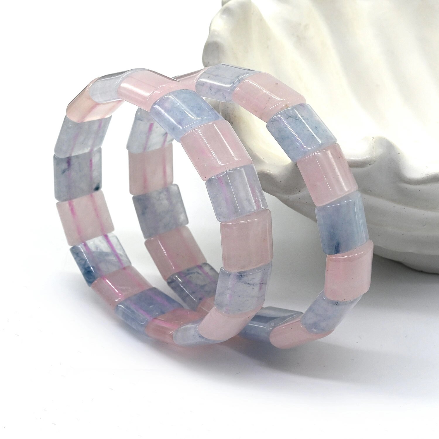 Браслет, кварц розовый