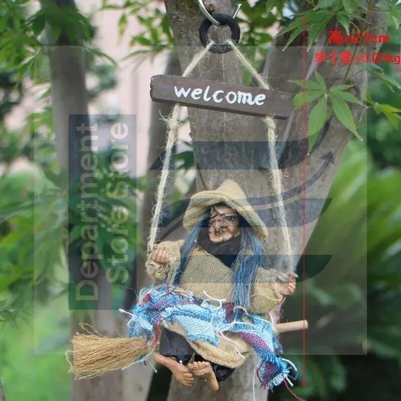 Баба яга игрушка подвесной оберег Бефания, резная деревянная подвеска, для декора дома и сада