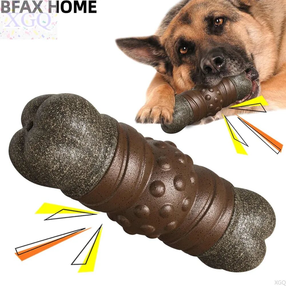 2024 Игрушки для собак крупных и средних пород жевательные с пищалкой, грызения и чистки зубов, 100% натуральный каучук, Высококачественный импорт из ГерманииXGQ