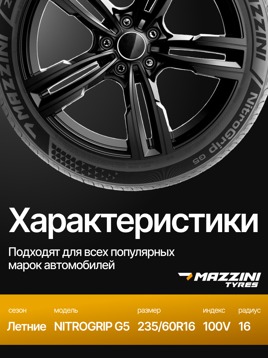 Летние шины NitroGrip G5 235 60 R16 100V Yokohama для легковых автомобилей — фото 1