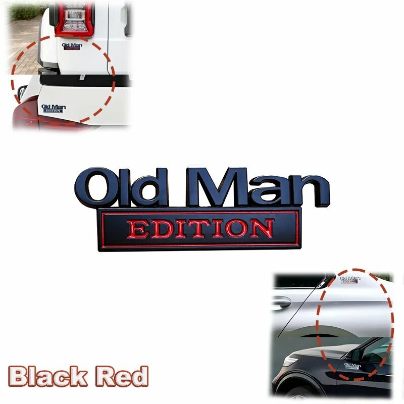 Old Man Edition, значок на авто, Black Red