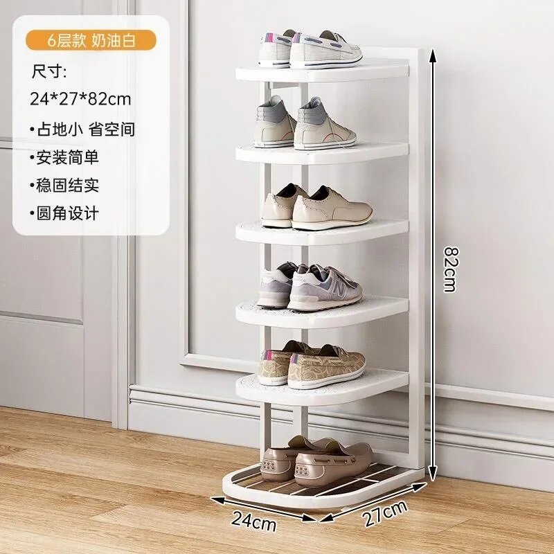 Мебель для дома, узкая полка для обуви из нержавеющей стали, угловая полка для Six layers of white