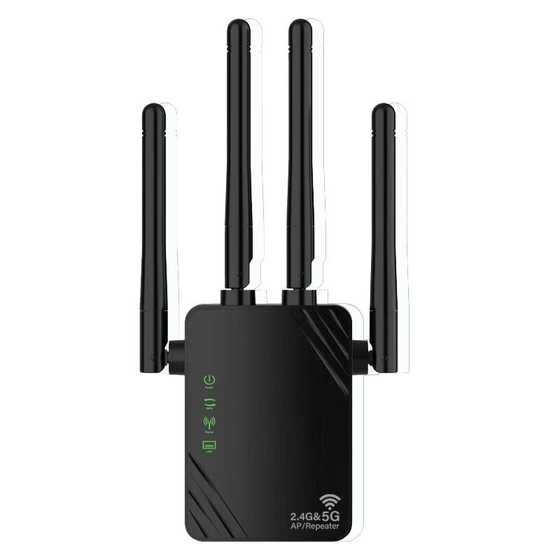Двухдиапазонный усилитель сигнала Wi-Fi 1200M с функцией репитера, 2.4 и 5.8 ГГц, высокомощный маршрутизатор AP