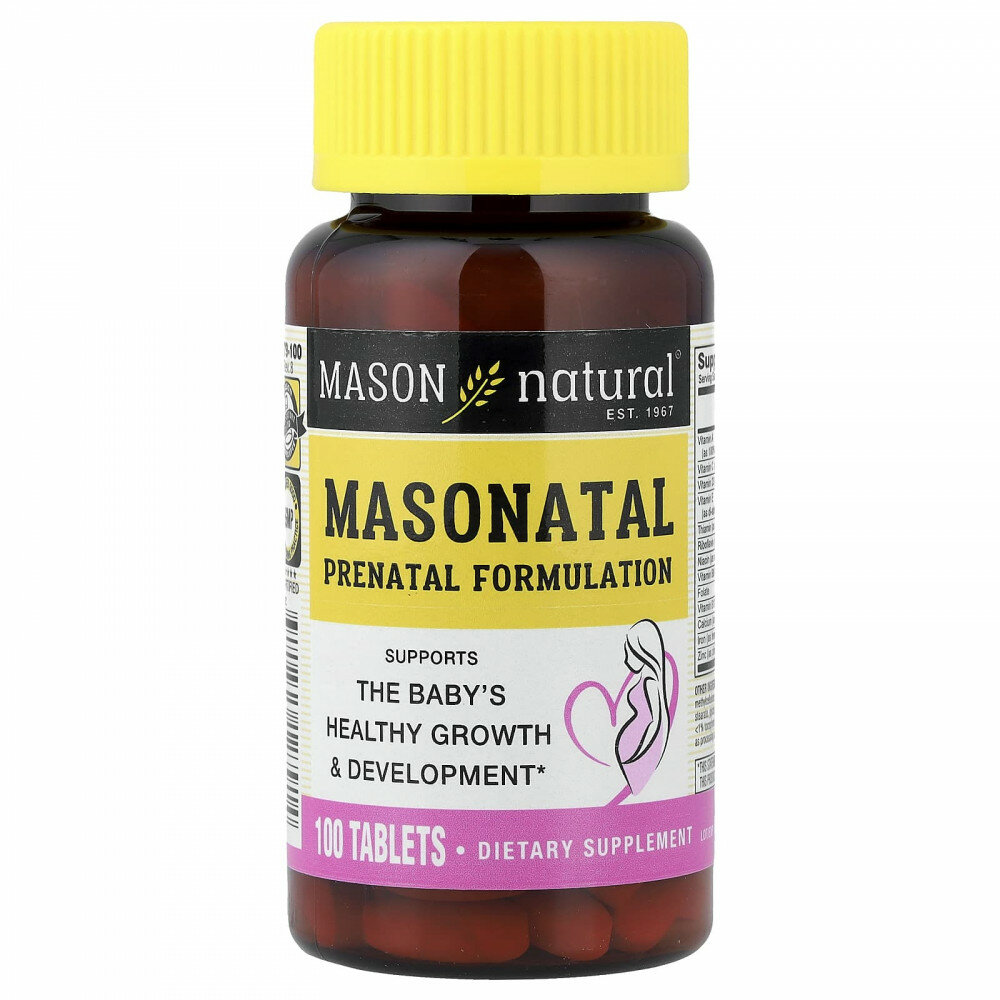 Mason Natural, Masonatal Prenatal Formulation, добавка для беременных, 100 таблеток