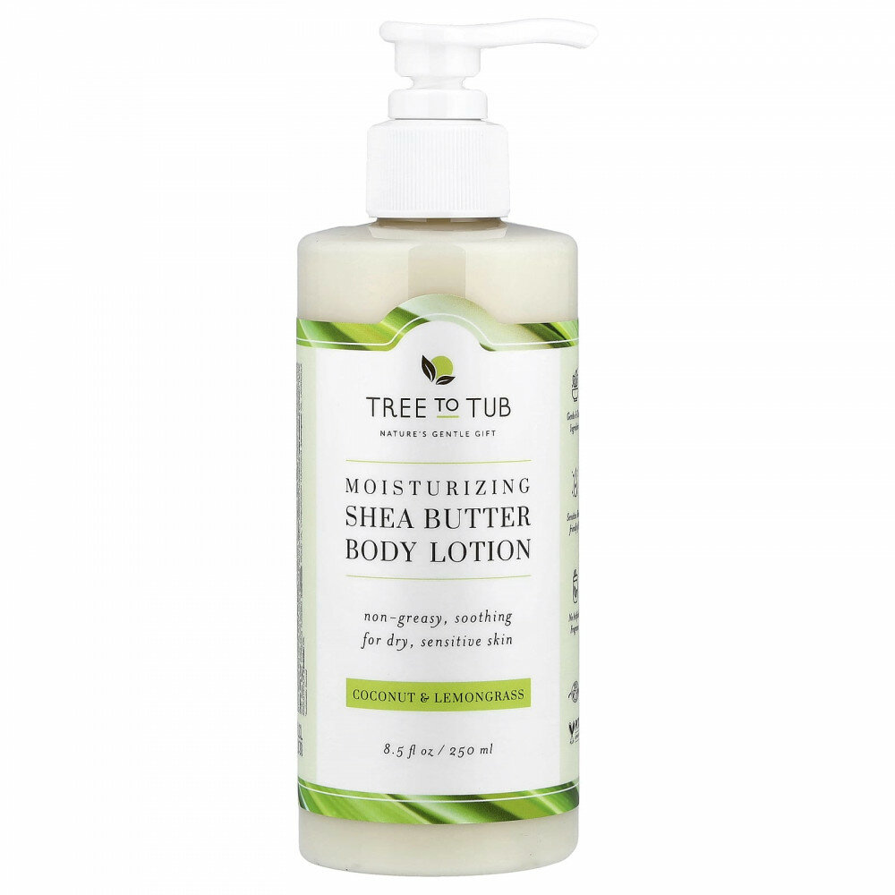 Tree To Tub, увлажняющий лосьон для тела с маслом ши, кокосом и лемонграссом, 250 мл (8,5 жидк. унции)