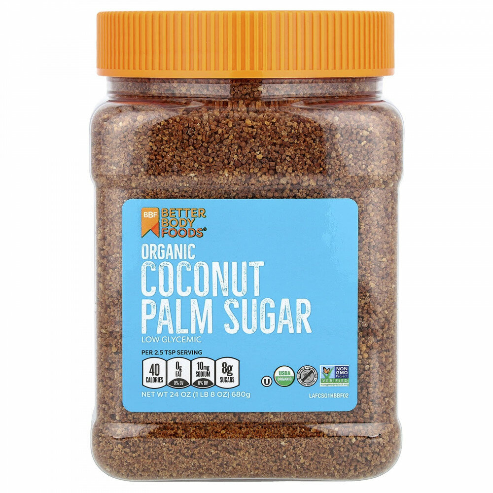 BetterBody Foods, органический сахар из кокосовой пальмы, 680 г (1 фунт 8 унций)