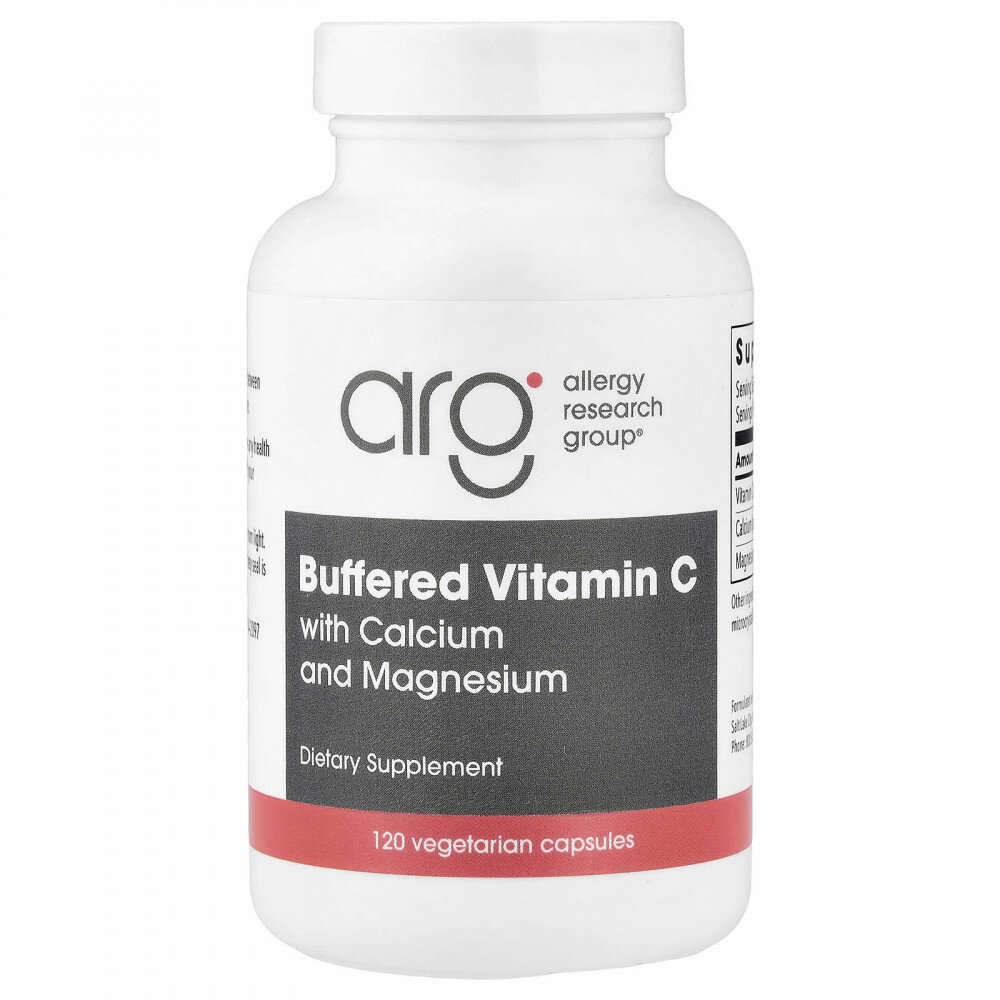 Allergy Research Group, буферизированный витамин С с кальцием и магнием, 120 вегетарианских капсул