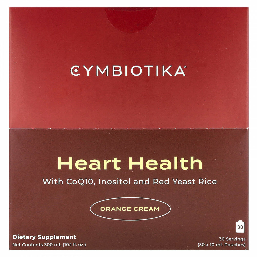 Cymbiotika, Heart Health, апельсиновый крем, 30 пакетиков по 10 мл (0,3 жидк. Унции)