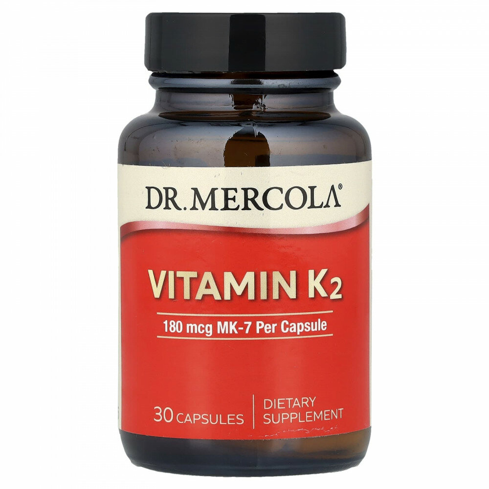 Dr. Mercola, Витамин K2, 180 мкг, 30 капсул