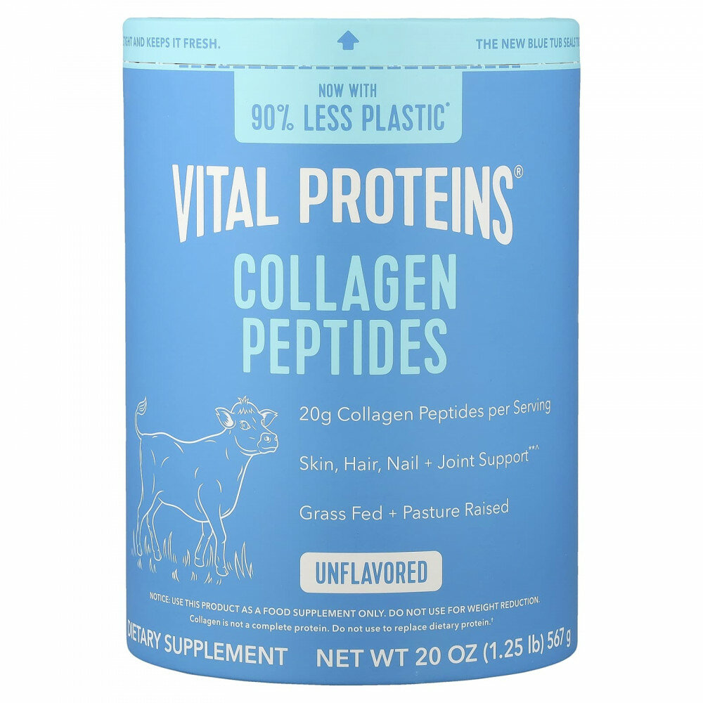 Vital Proteins, пептиды коллагена, без вкусовых добавок, 567 г (1,25 фунта)