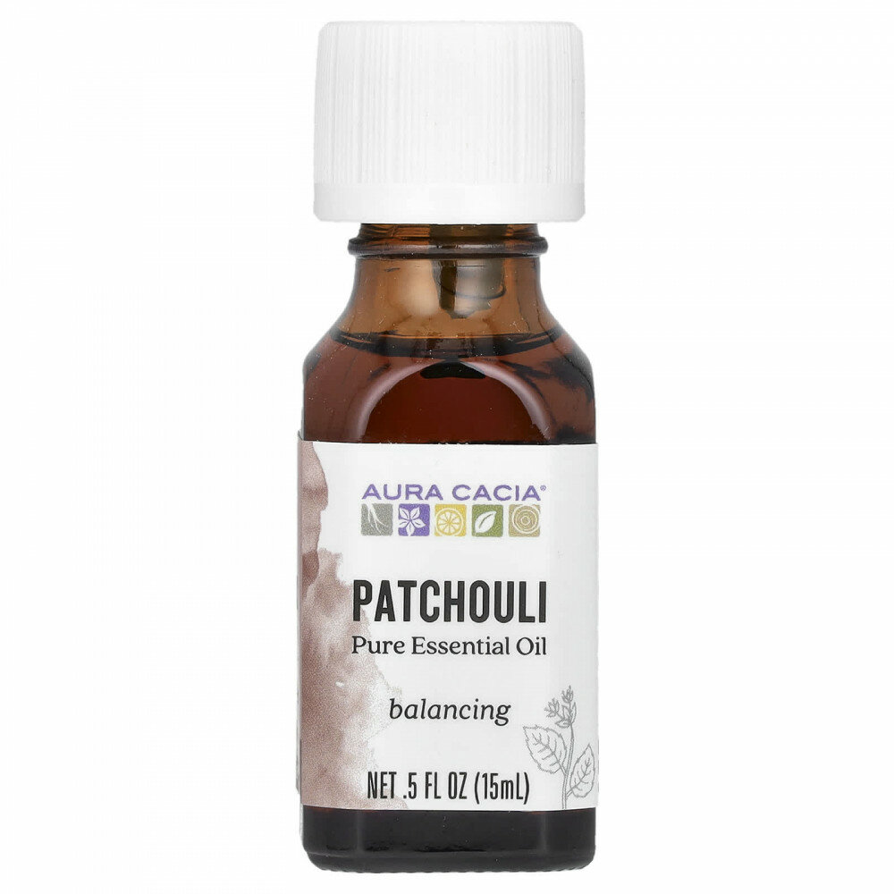 Aura Cacia, чистое эфирное масло, пачули, 15 мл (0,5 жидк. унции)
