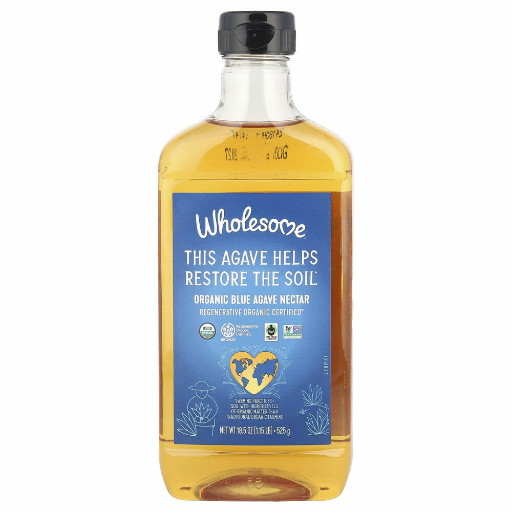 Wholesome Sweeteners, Органический нектар из голубой агавы, 525 г (18,5 унции)