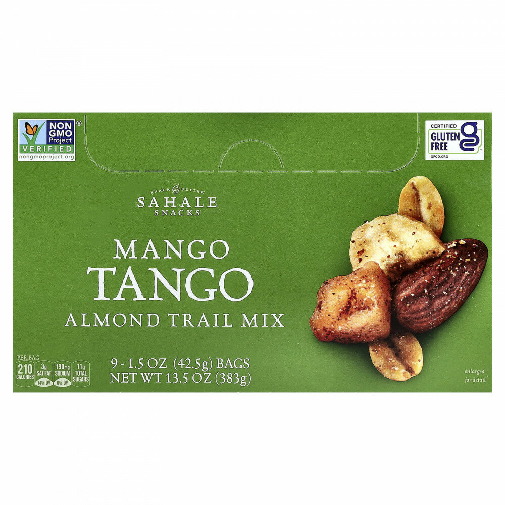 Sahale Snacks, смесь миндаля, орехов и сухофруктов, манго, 9 пакетиков по 42,5 г (1,5 унции)