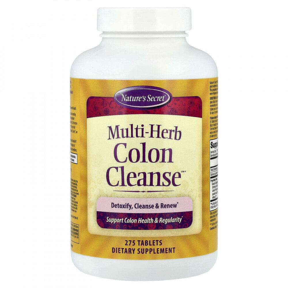 Nature's Secret, Multi-Herb Colon Cleanse™, добавка для очищения кишечника, 275 таблеток