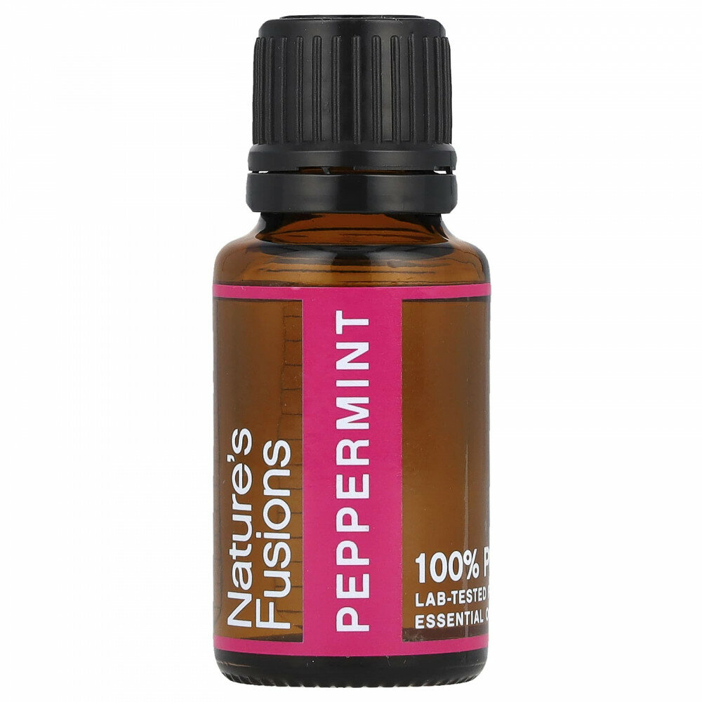 Nature's Fusions, 100% чистое эфирное масло перечной мяты 15 мл