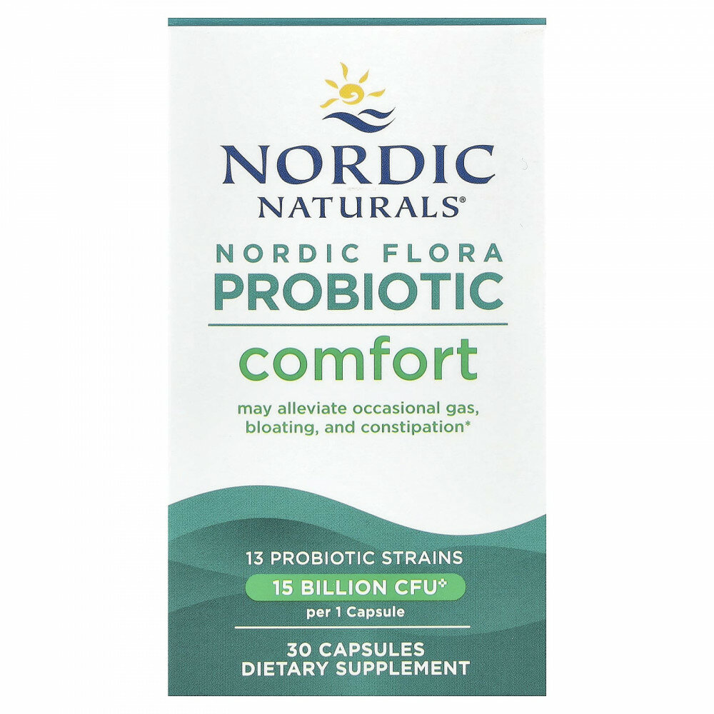Nordic Naturals, Nordic Flora Probiotic, Comfort, 15 млрд КОЕ, 30 капсул