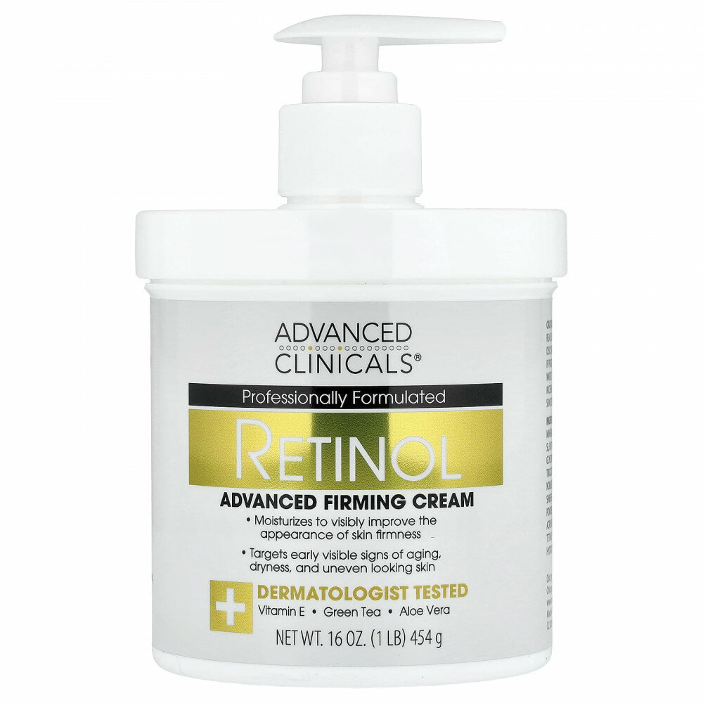 Advanced Clinicals, Retinol, укрепляющий крем с улучшенной формулой, 454 г (16 унций)