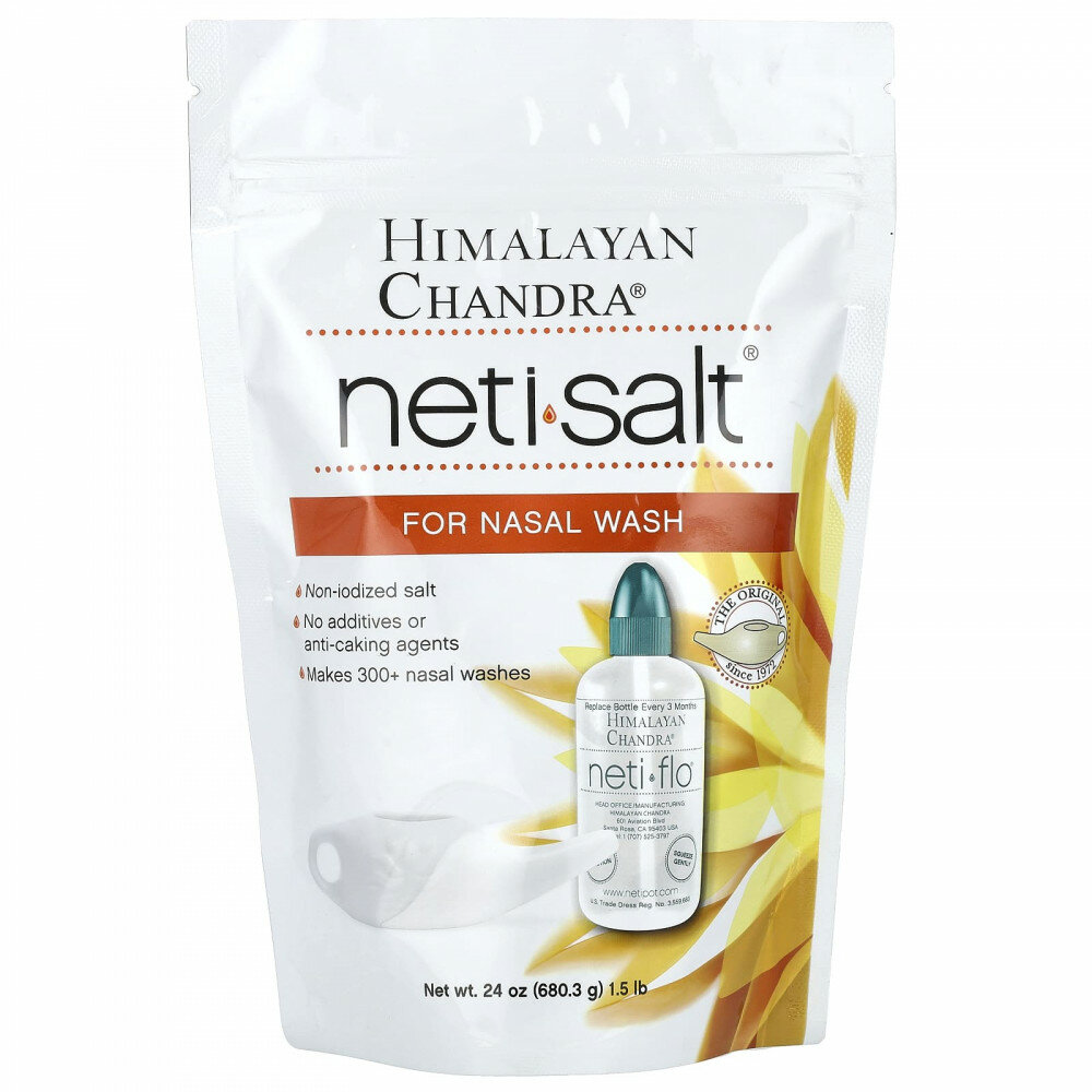 Himalayan Chandra, Neti Salt, соль для промывания носа, 680,3 г (1,5 фунта)